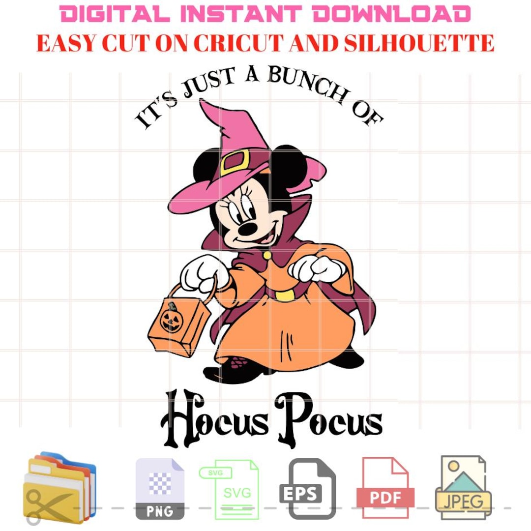 Minnie Hocus Pocus Halloween Mickey SVG Cutting Files, Cricut ...