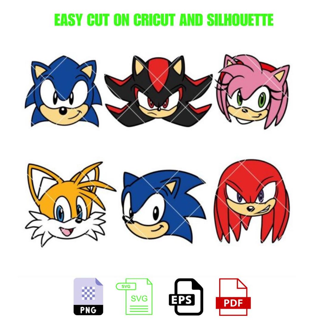 Sonic the Hedgehog Bundle Svg, Sonic Face Svg, Sonic Head Svg, Layered ...