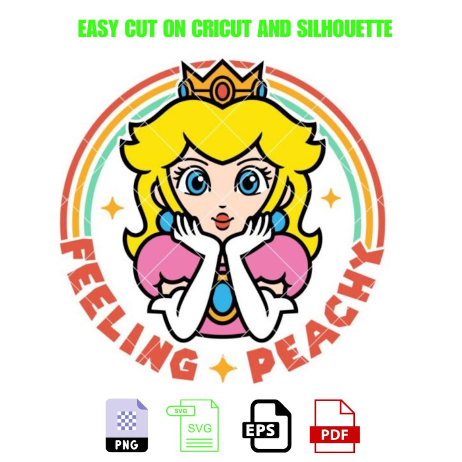 Feeling Peachy Svg, Princess Peach Svg, Super Mario Svg, Mario Bros Svg ...