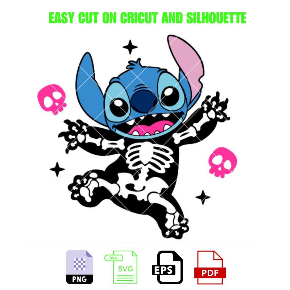 Skeleton Stitch Svg, Lilo & Stitch Svg, Halloween Svg, Kawaii Svg ...