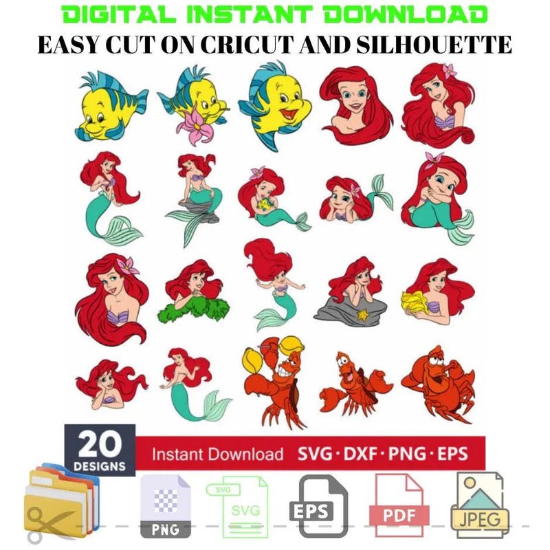 Ariel Svg - Etsy