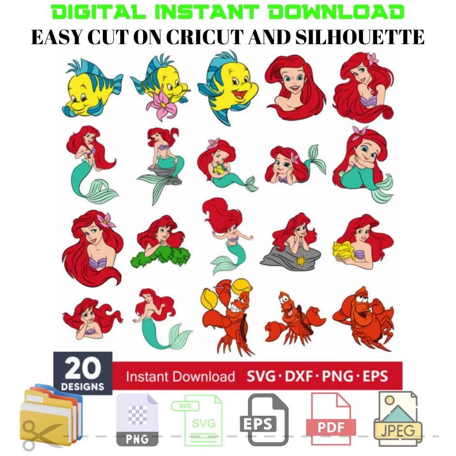 Layered Ariel Little Mermaid Svg Bundle, Instant Download, Bundle for ...