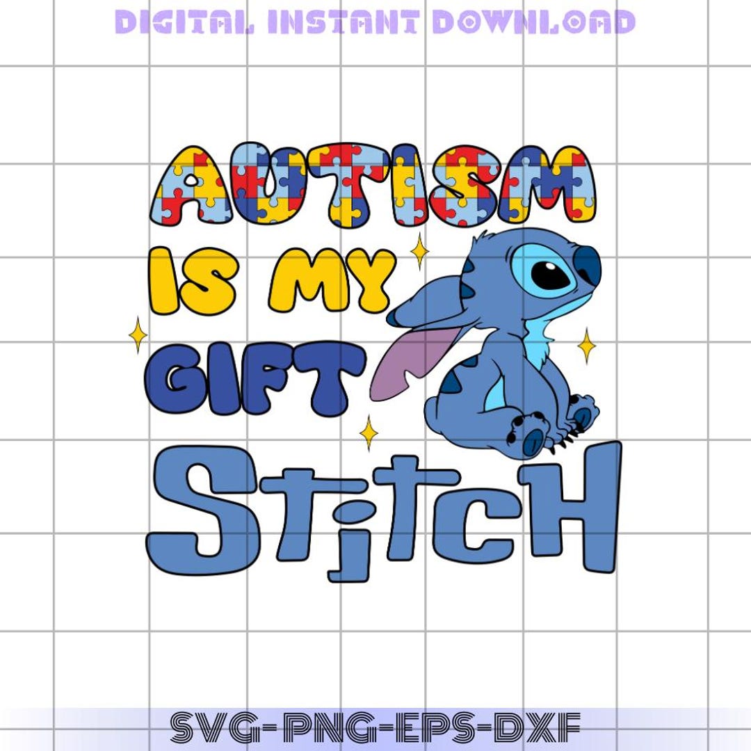 Stitch Autism Svg, Autism Awareness Svg, Autism Ribbon Png, Autism ...