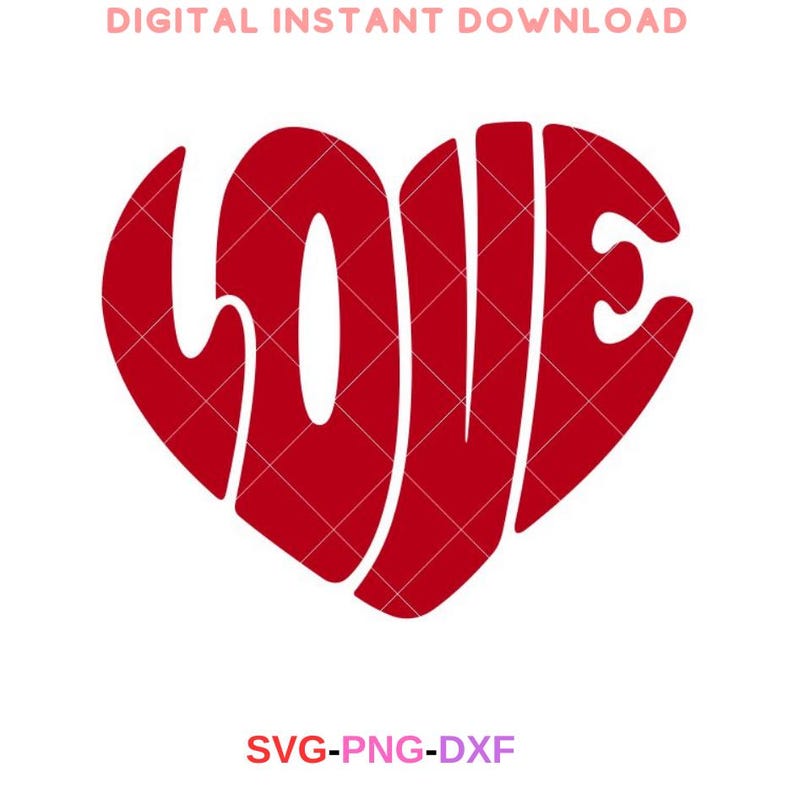 Retro Love Heart Svg, Love Svg, Valentine’s Day Svg, Valentine Svg ...