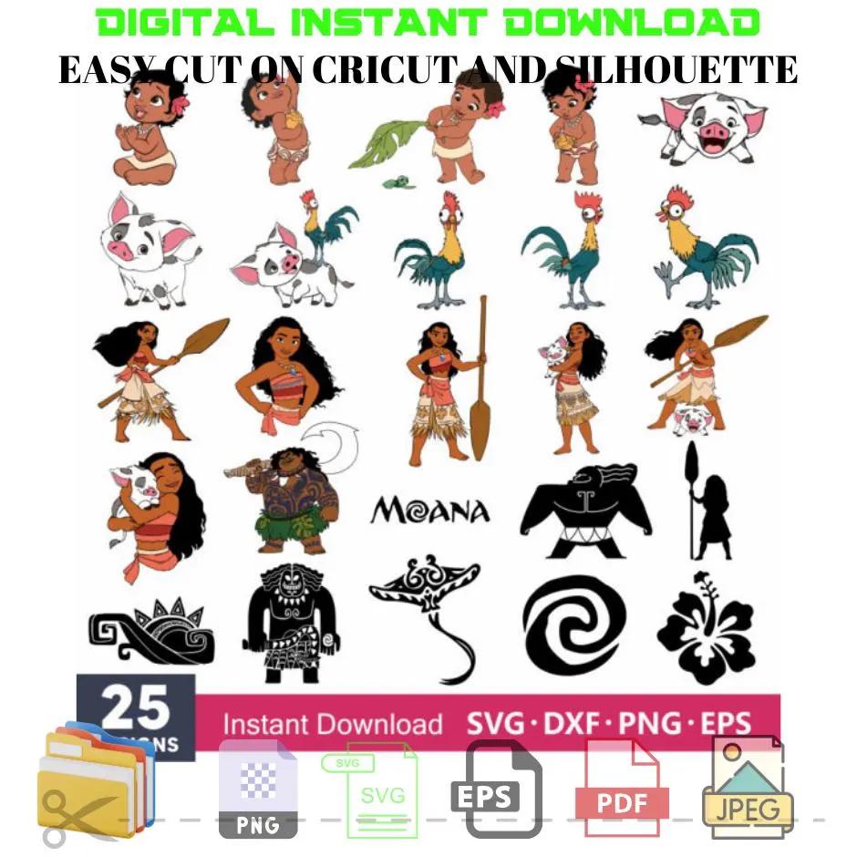 Layered Moana Svg Bundle, Instant Download, Bundle for Cricut ...