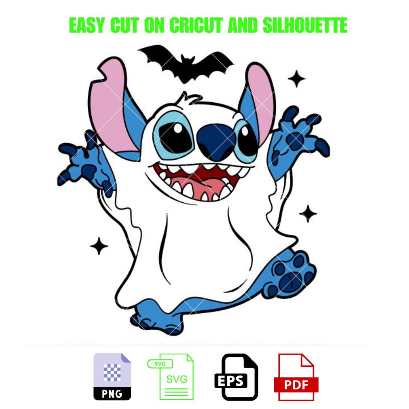 Stitch Ghost Svg, Lilo & Stitch Svg, Halloween Svg, Kawaii Svg, Cricut ...