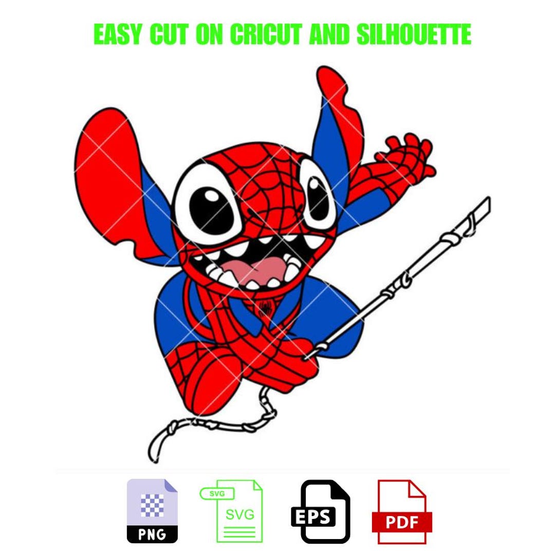 Stitch Spiderman Svg, Super Hero Svg, Cute Svg, Kawaii Svg, Cricut ...