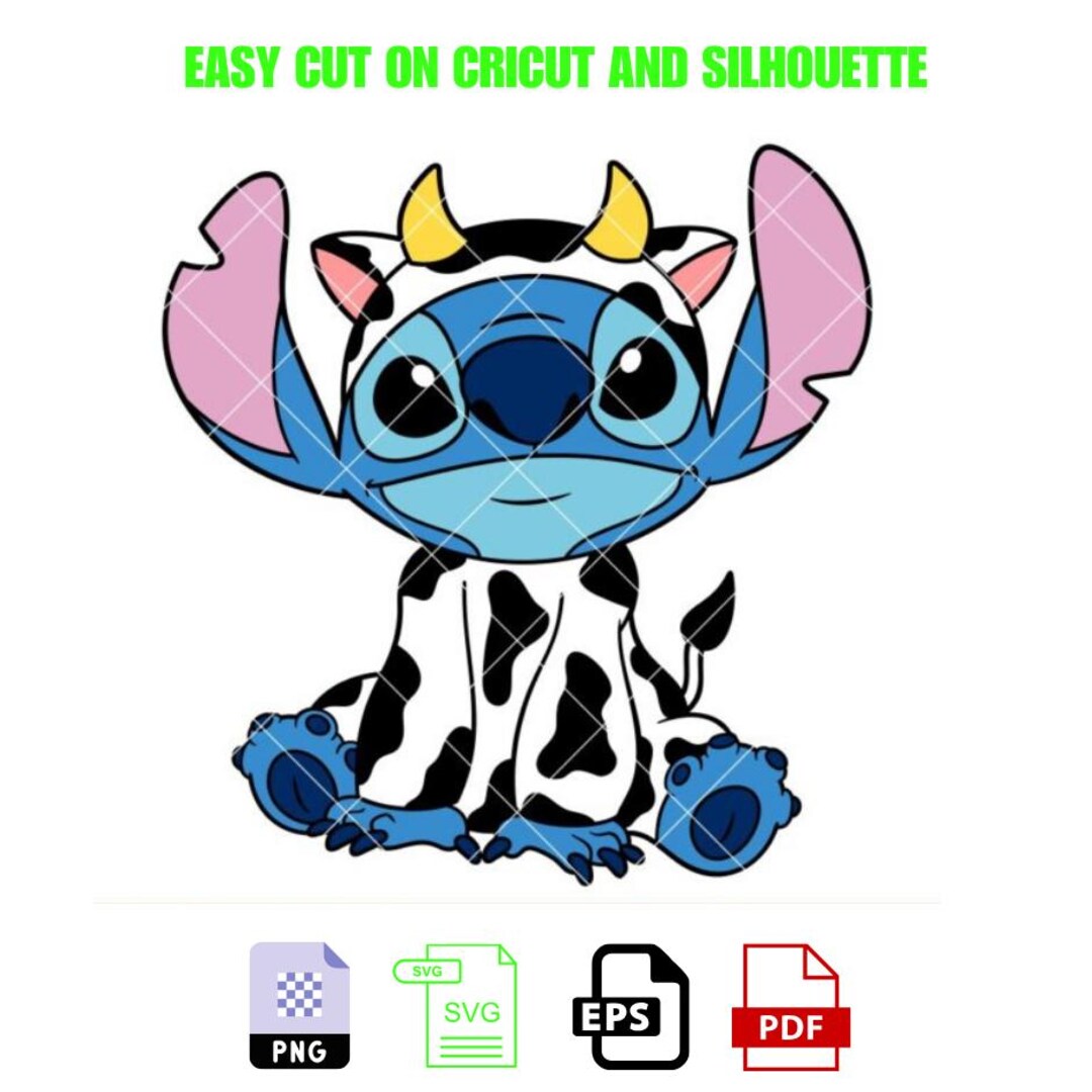 Cow Stitch Svg Cow Pattern Svg Lilo And Stitch Svg Kawaii Svg Cricut