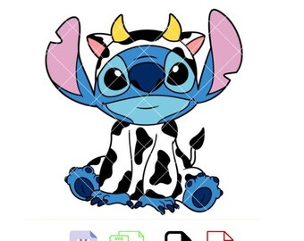 Cow Stitch Svg, Cow Pattern Svg, Lilo & Stitch Svg, Kawaii Svg, Cricut ...