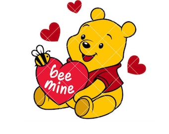 Bee Mine Winnie the Pooh Bear Svg, Love Svg, Valentine’s Day Svg ...