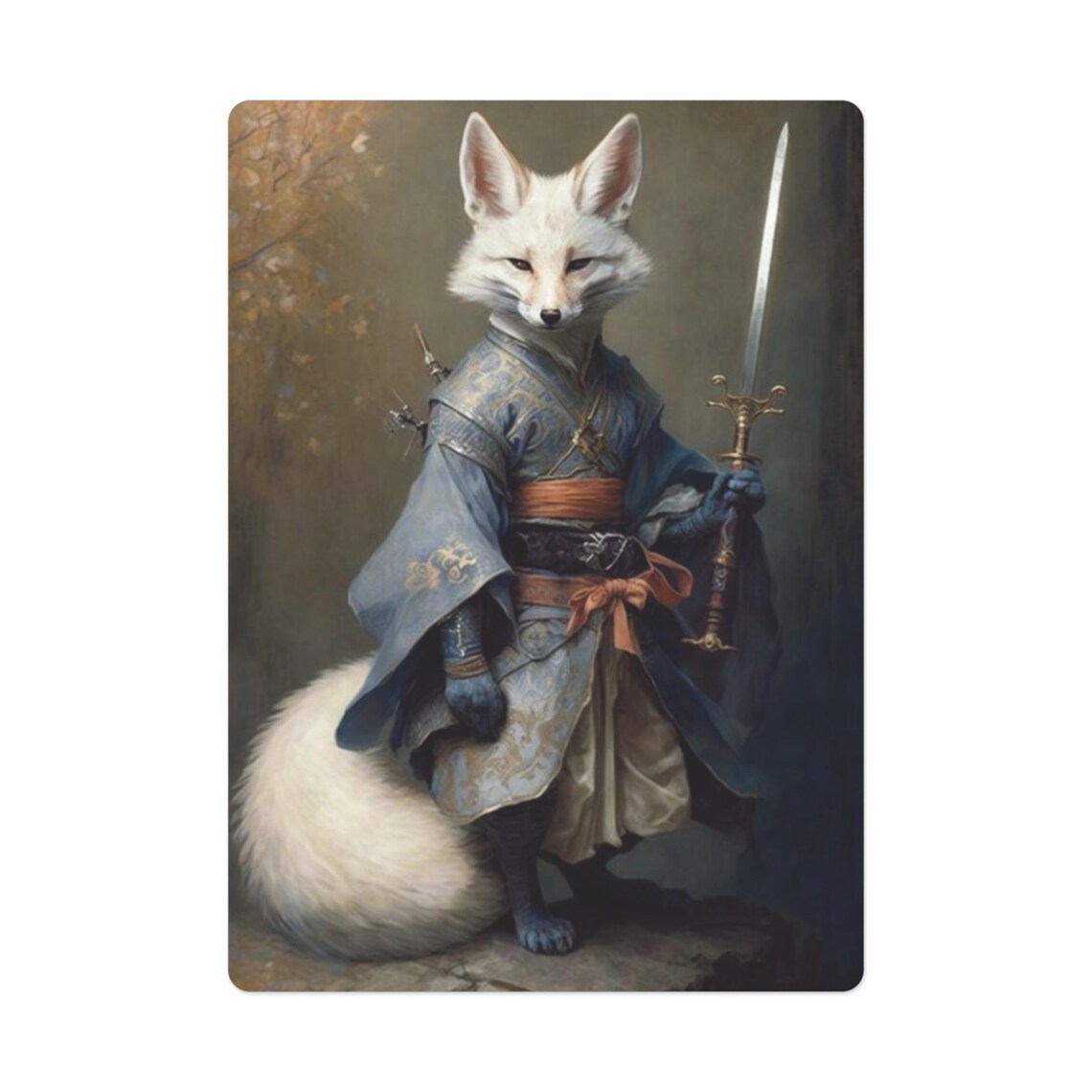 Samurai Japanese Fox Poker Cards, Asian Warrior Fox Playing Cards - Etsy