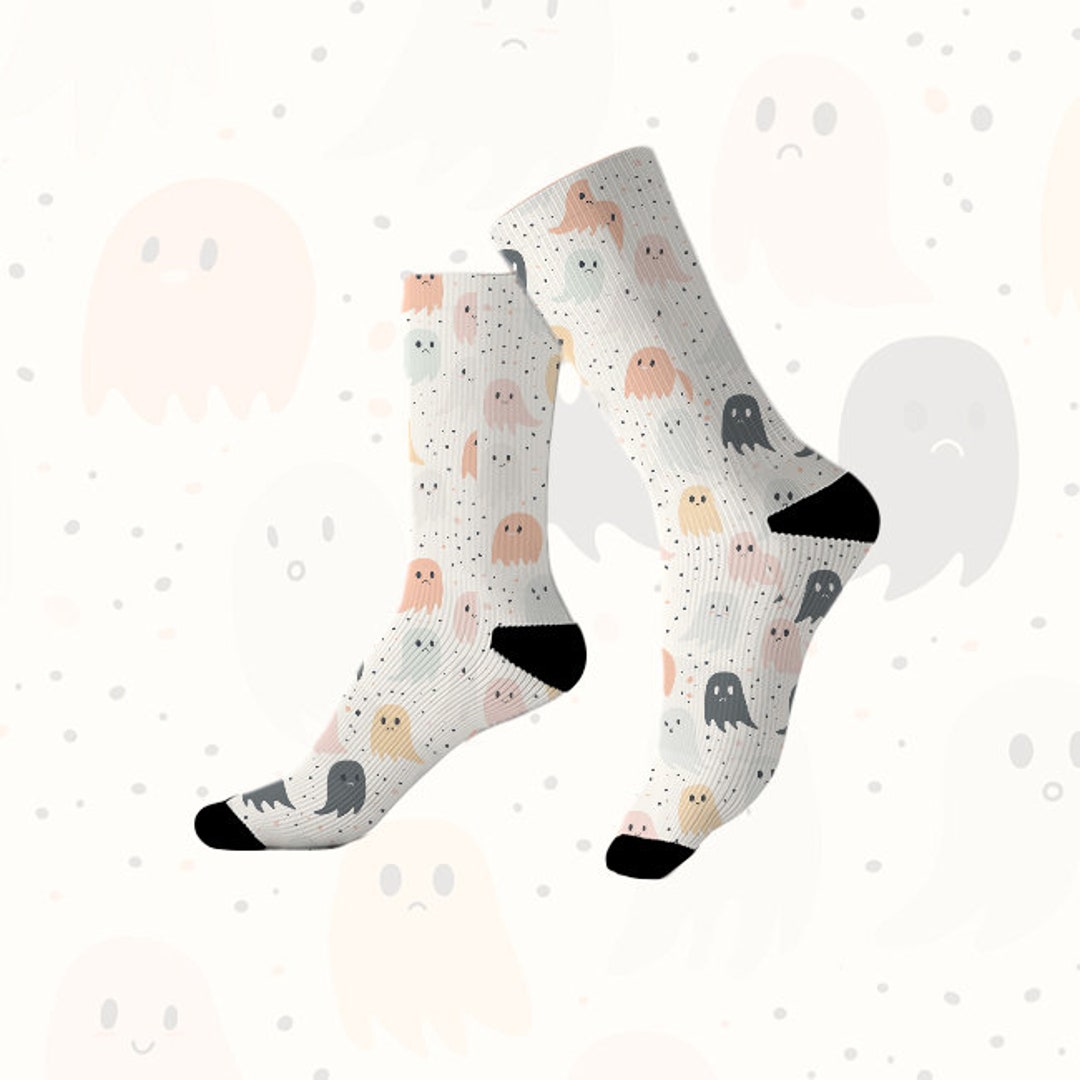 Adorable Ghost Crew Socks | Halloween Socks | Ghost Socks | Halloween ...