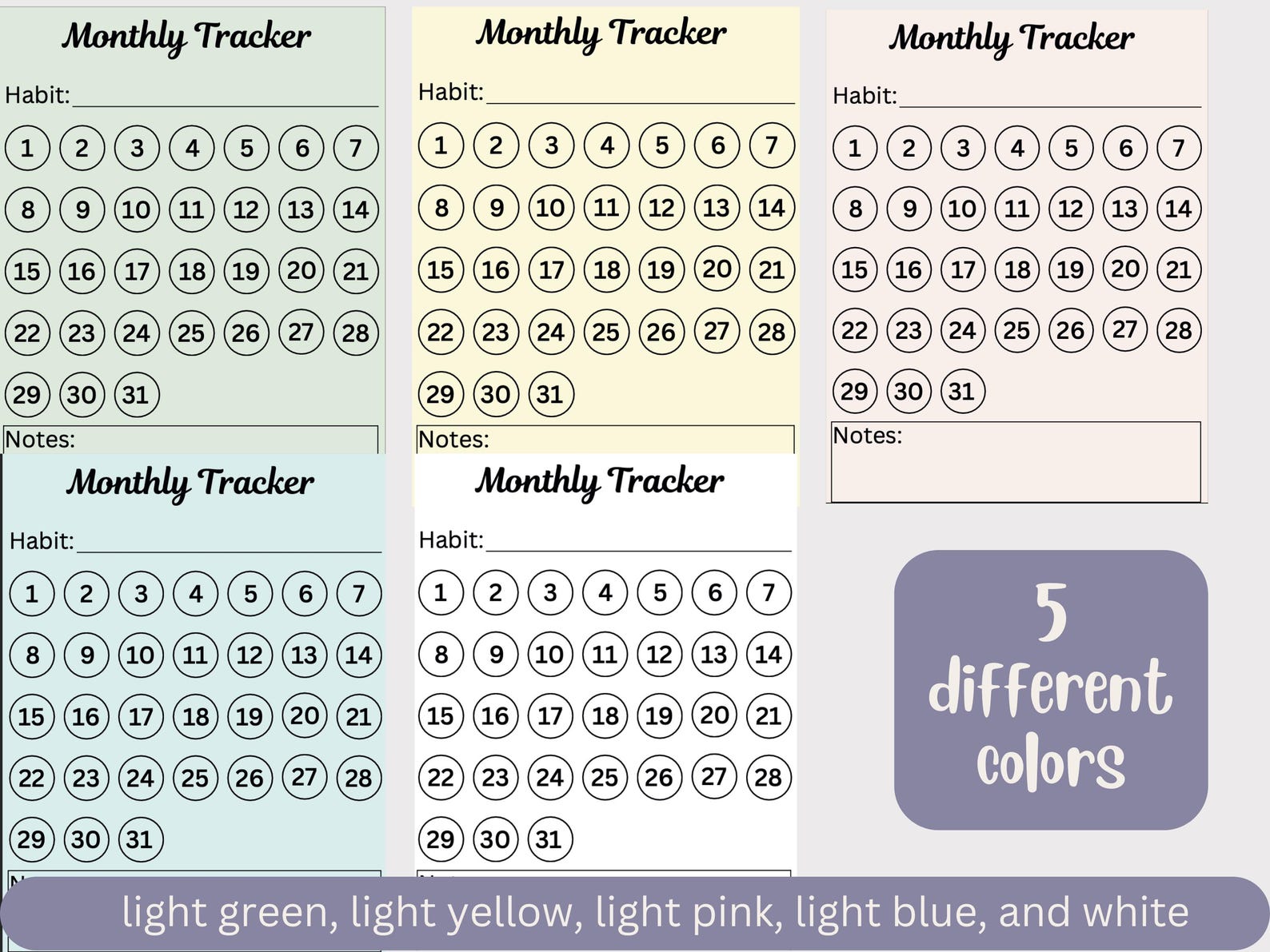 Habit Tracker Printable I Weekly and Monthly Tracker I Letter Size ...