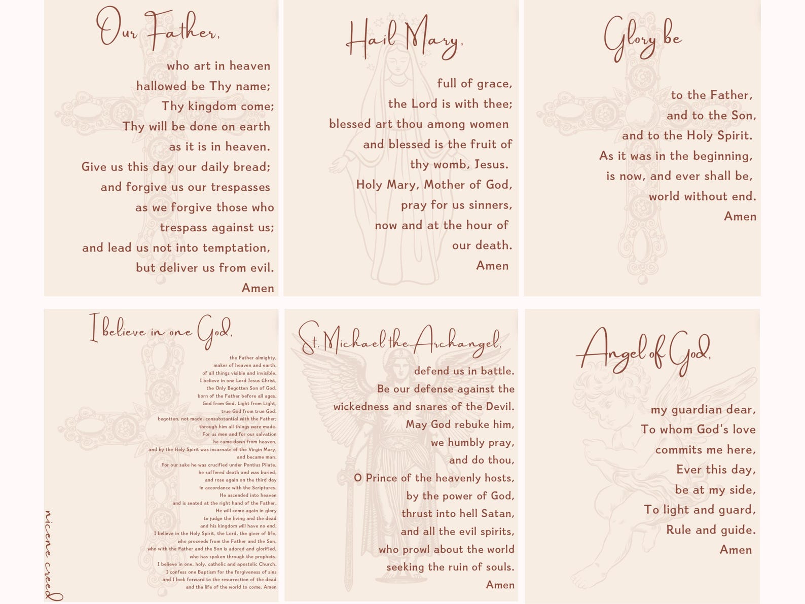 Catholic Prayer Bundle Printable, Bundle Catholic Prayers Wall Prints ...