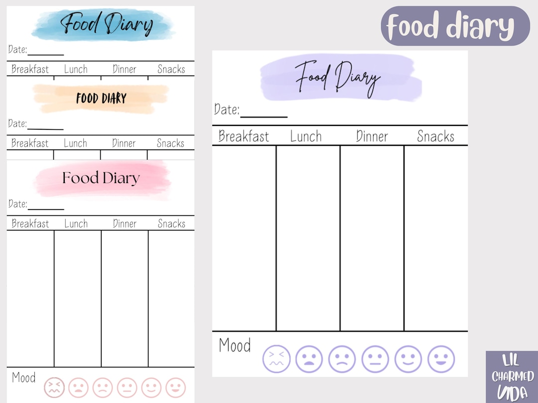 Food Diary Printable, Pdf Digital Download, Minimalist Simple Diary ...