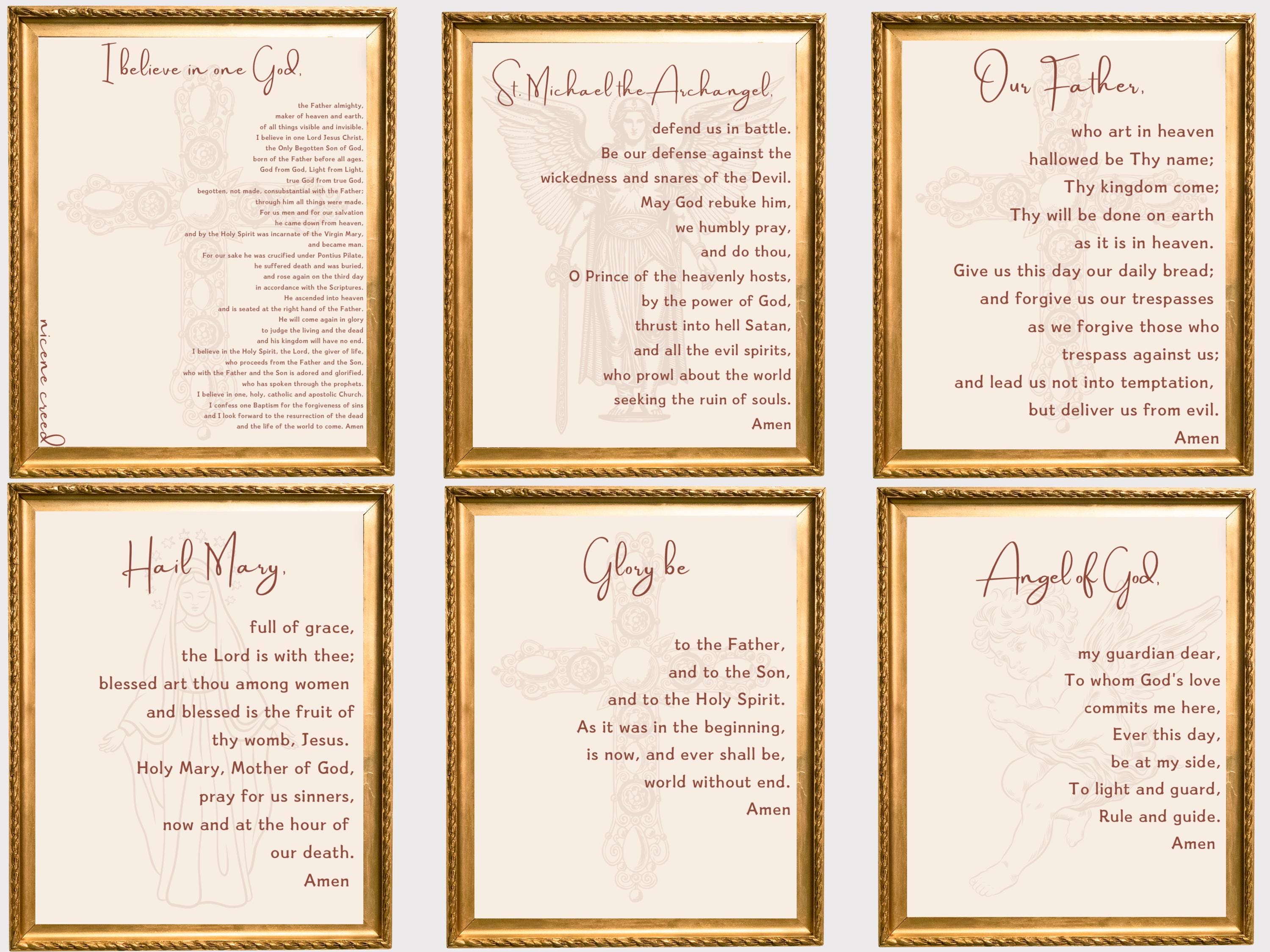 Catholic Prayer Bundle Printable, Bundle Catholic Prayers Wall Prints ...