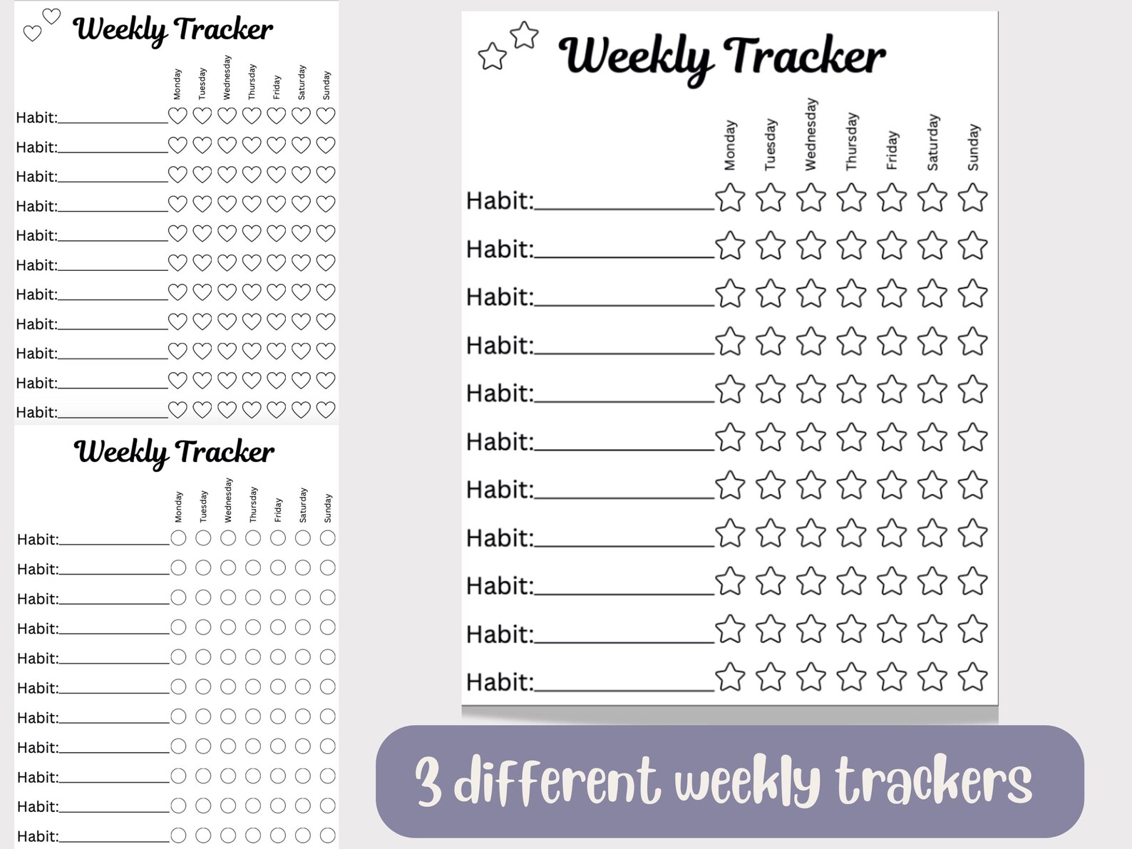 Habit Tracker Printable I Weekly and Monthly Tracker I Letter Size ...