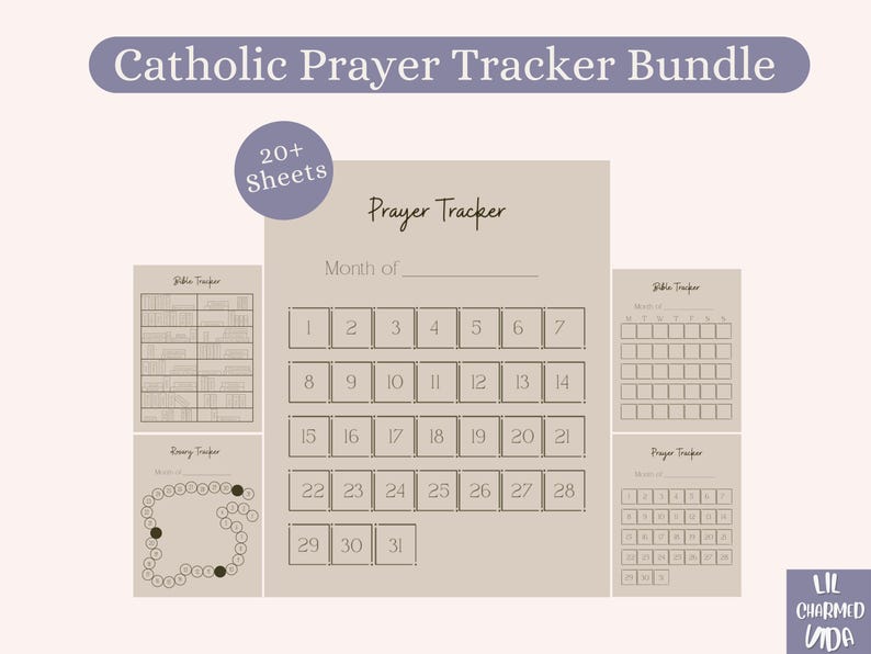 Catholic Prayer Tracker, Letter-size Rosary Tracker, Catholic Bible ...