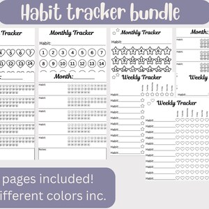 Habit Tracker Printable I Weekly and Monthly Tracker I Letter Size ...
