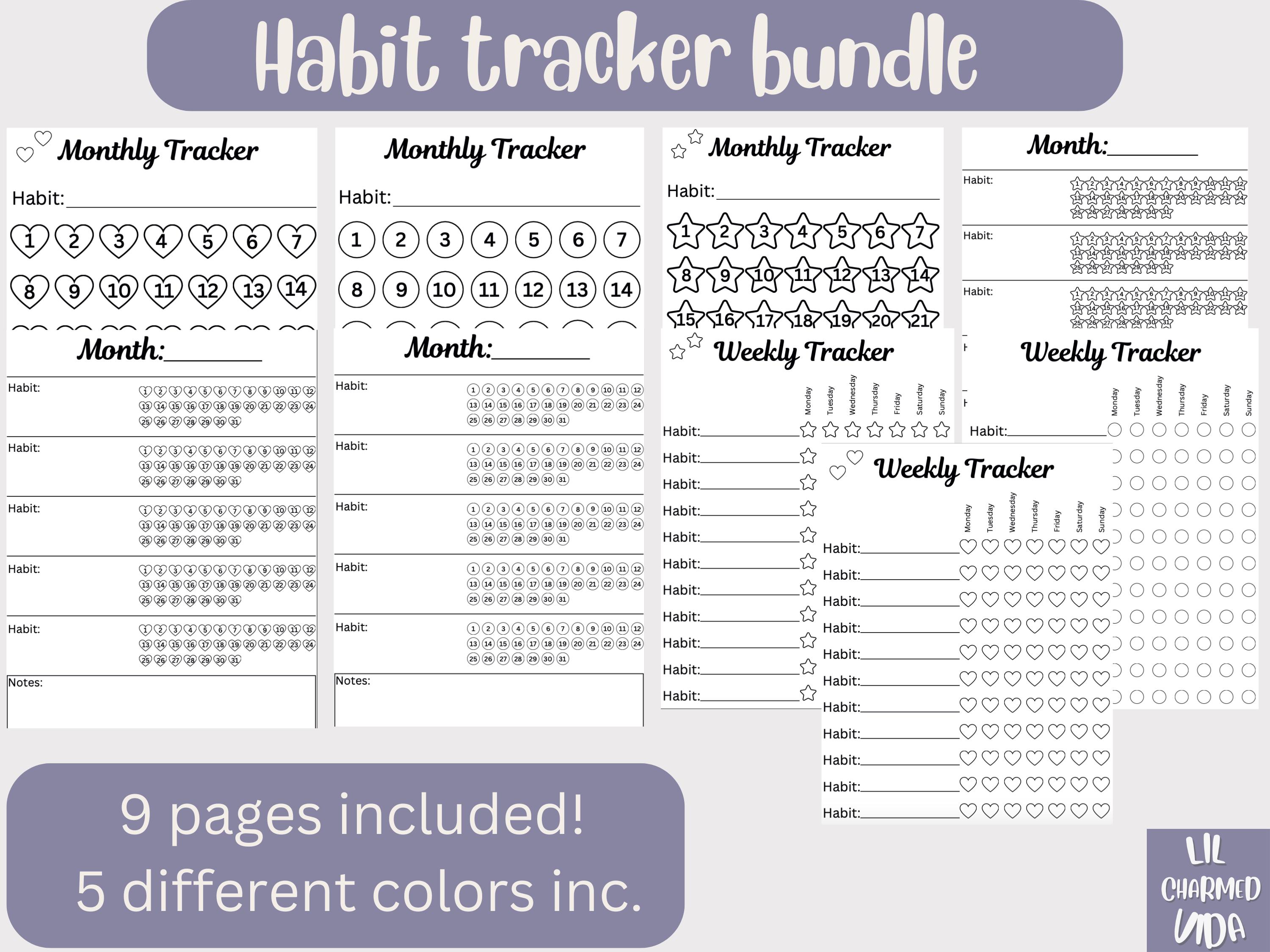 Habit Tracker Printable I Weekly and Monthly Tracker I Letter Size ...