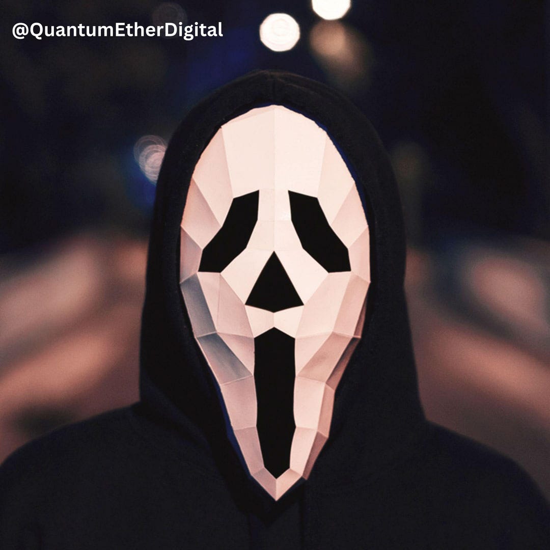 Ghost Face Mask Papercraft, Scream Face Mask Papercraft, 3D Low Poly ...