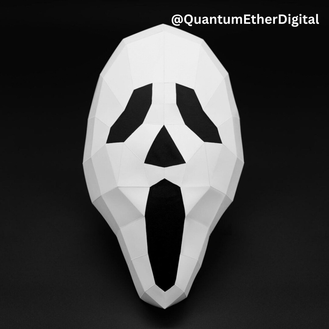 Ghost Face Mask Papercraft, Scream Face Mask Papercraft, 3D Low Poly ...