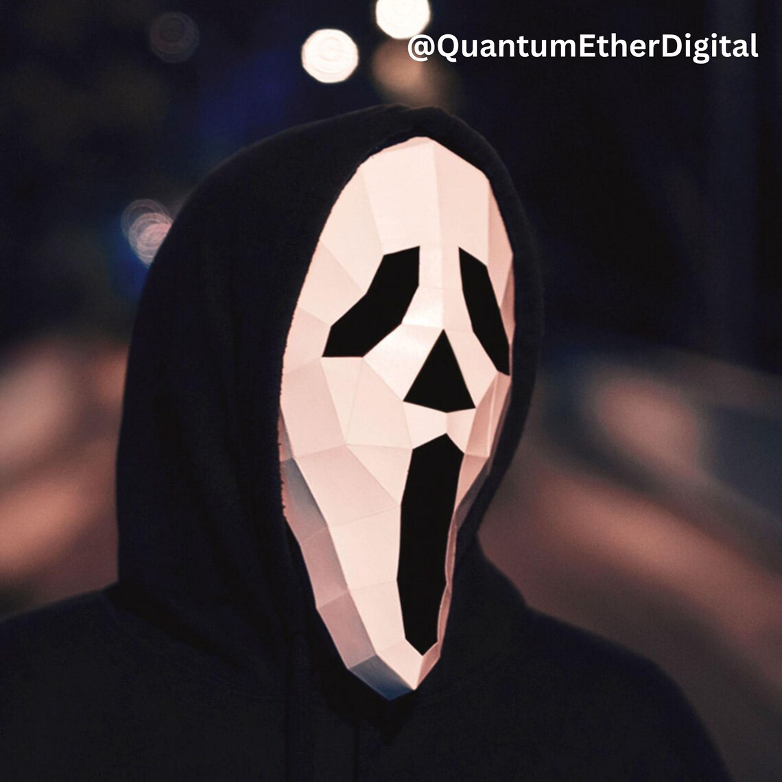 Ghost Face Mask Papercraft, Scream Face Mask Papercraft, 3D Low Poly ...