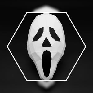 Ghost Face Mask Papercraft, Scream Face Mask Papercraft, 3D Low Poly ...