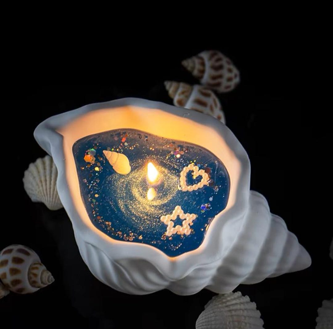 Shell Ocean Candle Holder, Star Blue Sea Fragnance Creative Handmade ...
