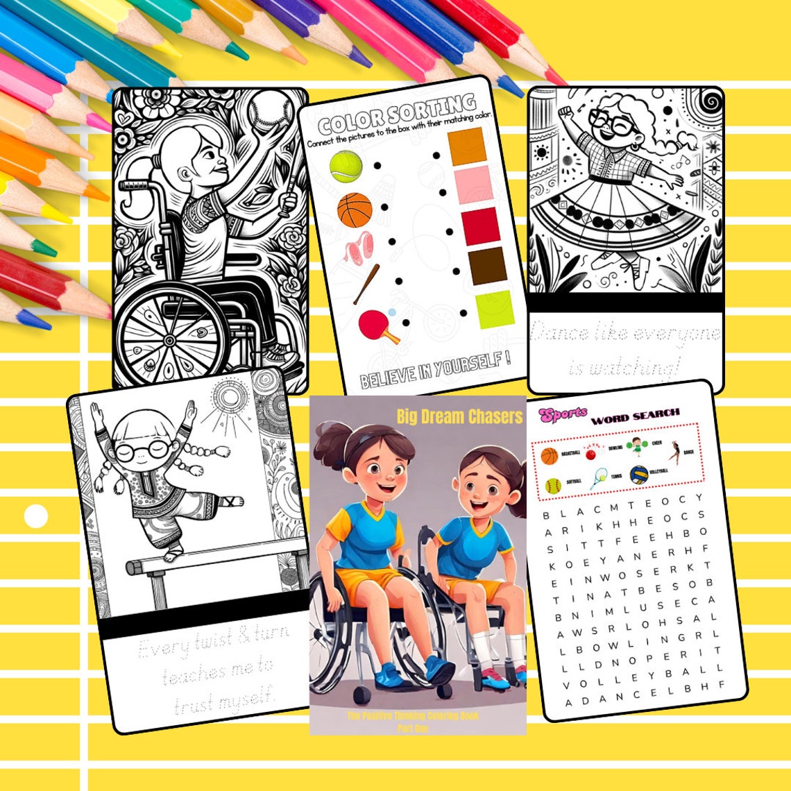 Big Dream Chasers: the Positive Thinking Coloring Book Part One - Etsy