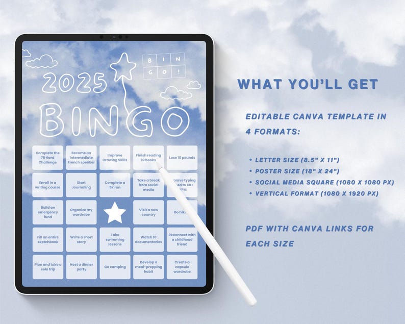 2025 Bingo Card | New Year’s Planner | Self-growth Tool - Fun ...
