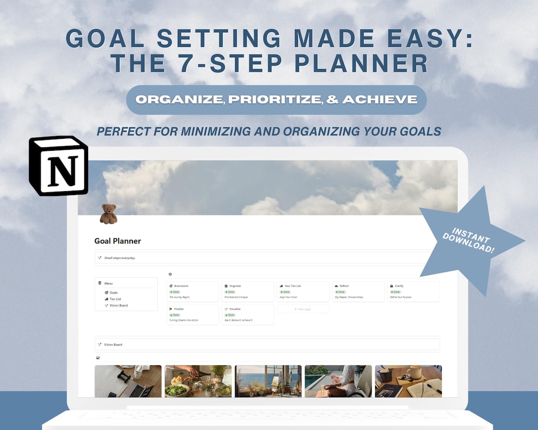 2025 Goal Setting Planner Template | A 7-step Digital Goal-setting ...