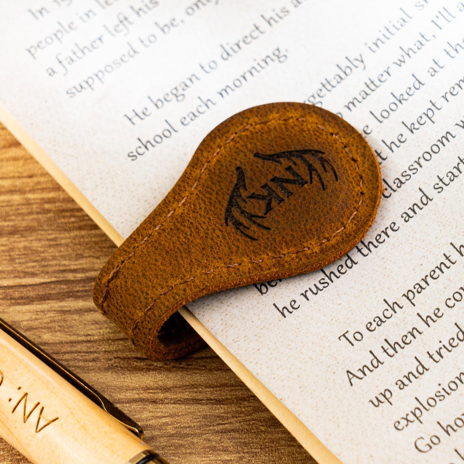 Personalized Leather Magnetic Bookmark, Custom Name Leather Bookmark ...