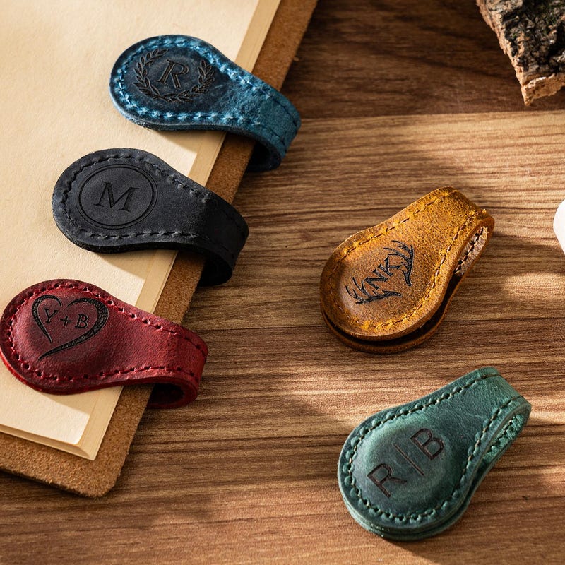 Magnetic Leather Bookmark - Etsy