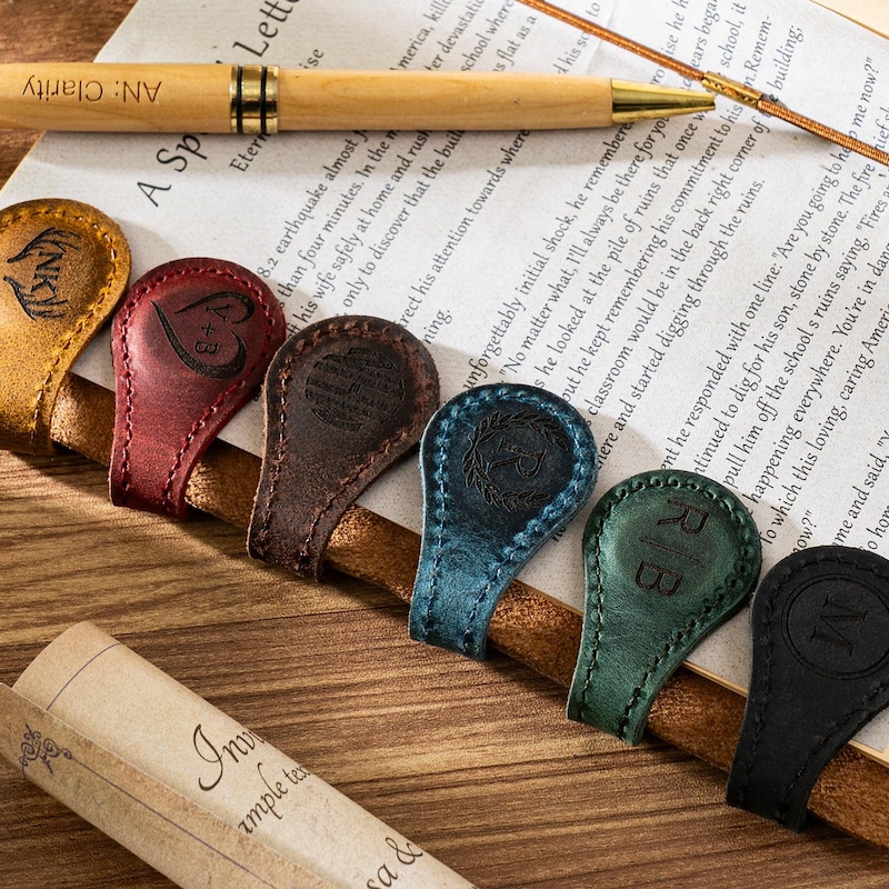 Personalized Leather Bookmark - Etsy