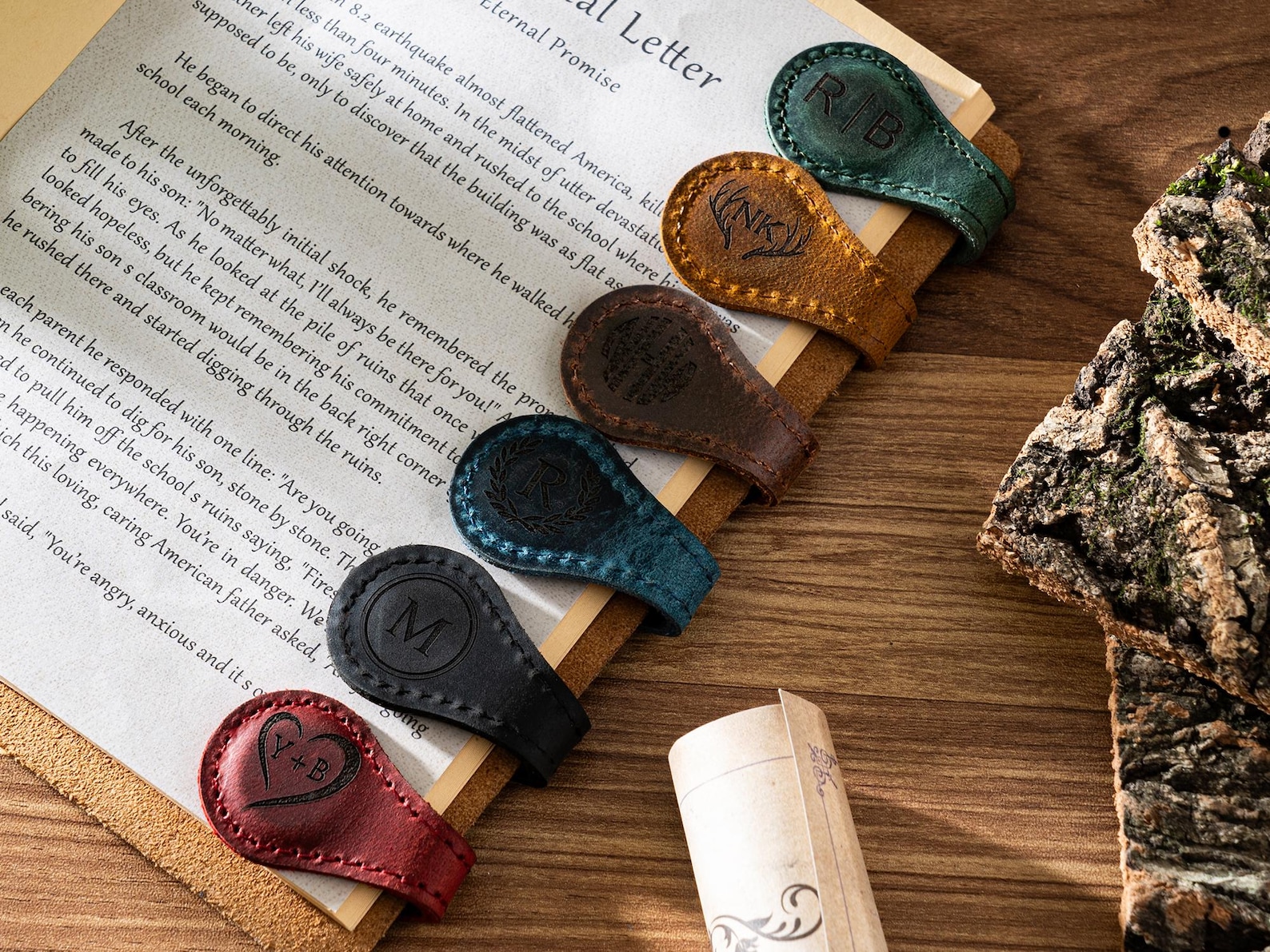 Personalized Leather Magnetic Bookmark, Custom Name Leather Bookmark ...