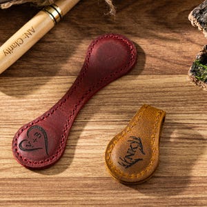Personalized Leather Magnetic Bookmark, Custom Name Leather Bookmark ...