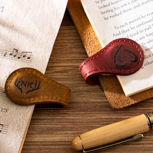 Personalized Leather Magnetic Bookmark, Custom Name Leather Bookmark ...