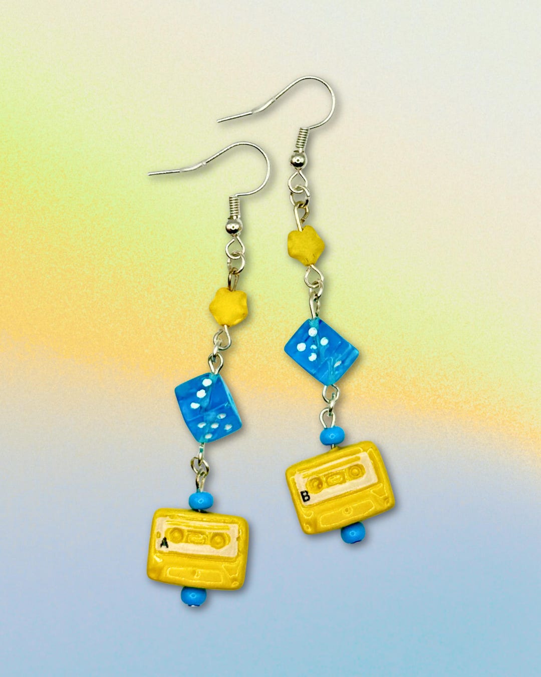 Retro Cassette Dangle Y2K Statement Earrings, Colorful Y2K Handmade ...