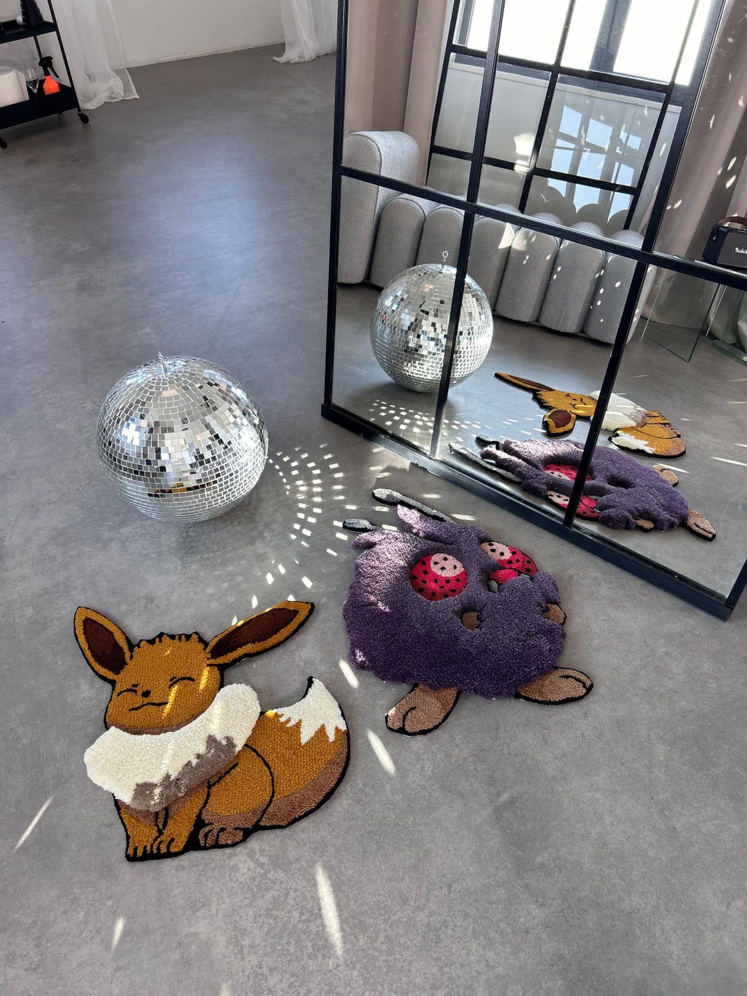 Adorable Pokémon Tufted Rug Set Handcrafted Eevee, Cubone, and Venonat ...
