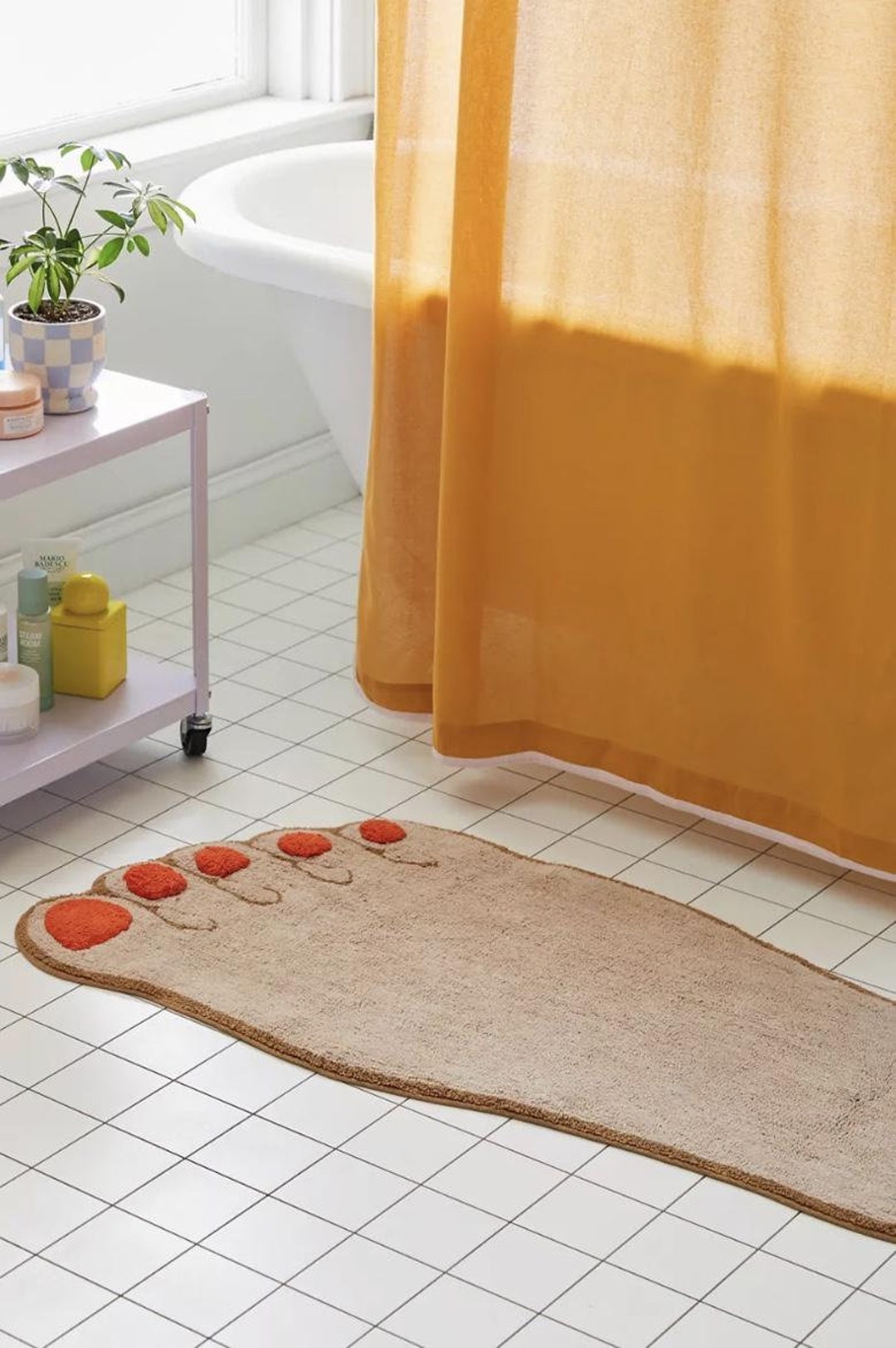 Quirky Foot Shaped Rug Tufted Small Cute Floor Mat for Entryway ...
