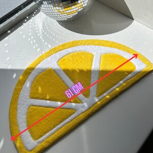 Sunny Citrus Tufted Rug Yellow Lemon Design - Etsy