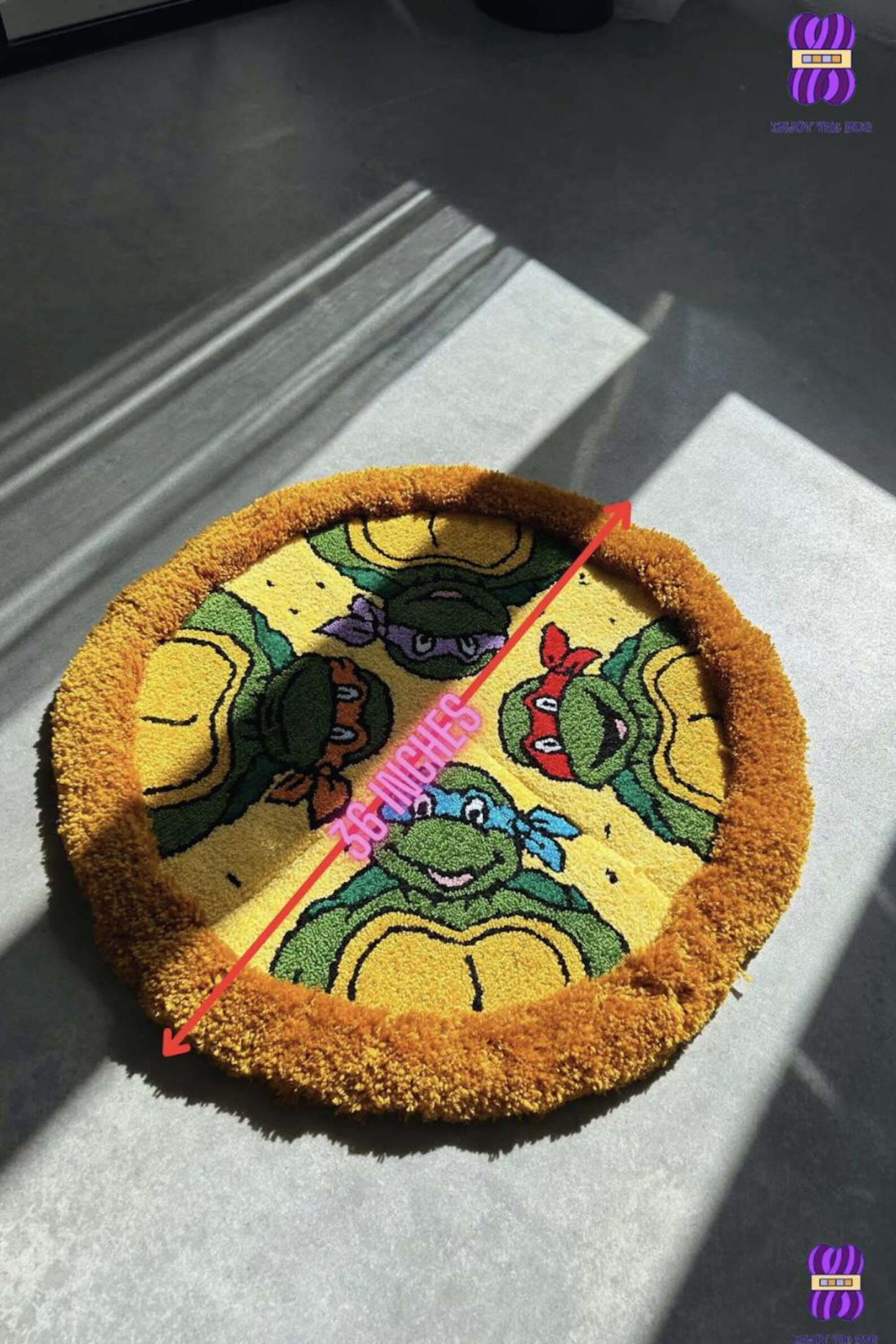 Funny Turtle Rug Handmade Tufted Round Rug Funny Doormat - Etsy