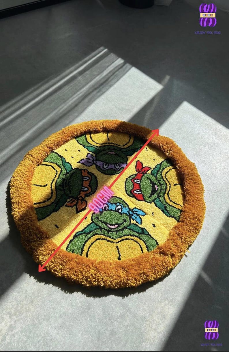 Funny Turtle Rug Handmade Tufted Round Rug Funny Doormat - Etsy