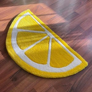 Yellow Lemon Tufted Rug ,custom Rug, Bedroom Rug, Handmade Rug, Custom ...