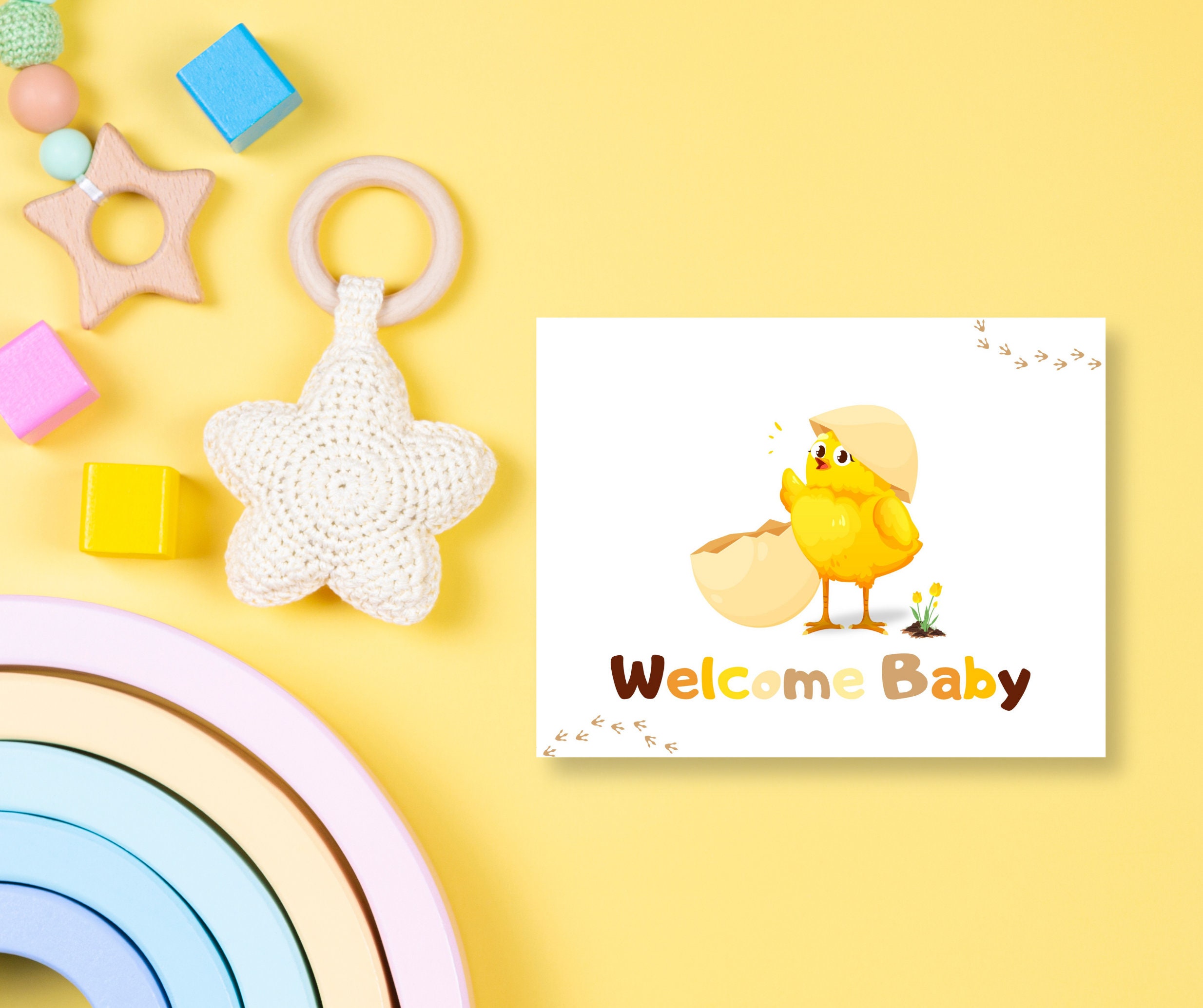 Instant Download, Welcome Baby Card, Greeting Card, Printable Welcoming ...