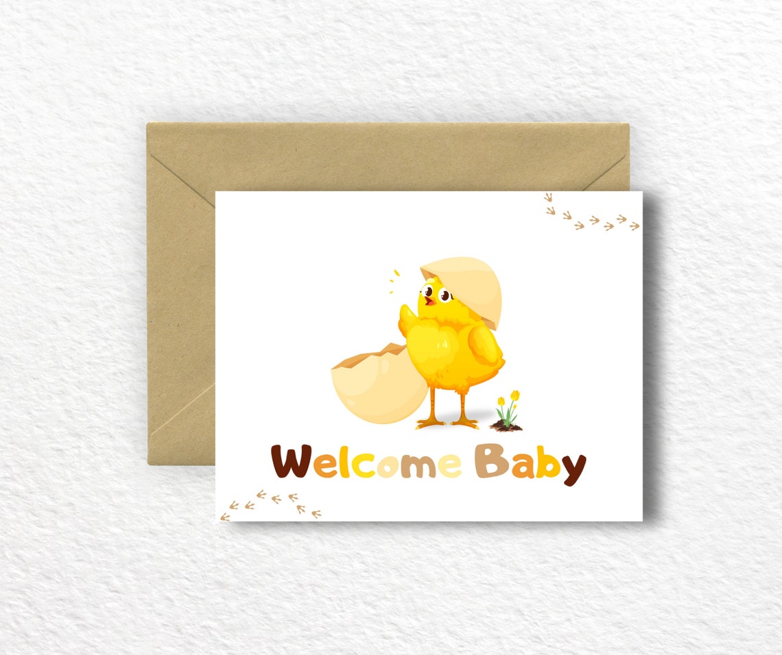 Instant Download, Welcome Baby Card, Greeting Card, Printable Welcoming ...