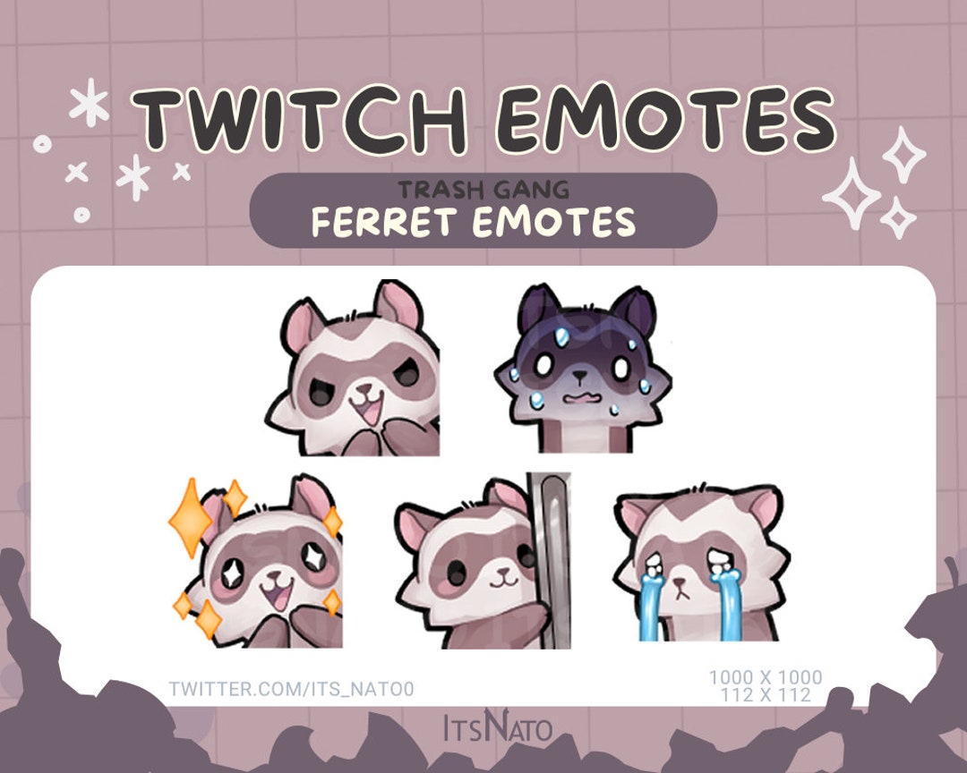 Cute Kawaii Ferret Emote, Twitch, Discord, Streamasset - Etsy