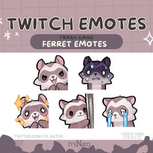 Cute Kawaii Ferret Emote, Twitch, Discord, Streamasset - Etsy