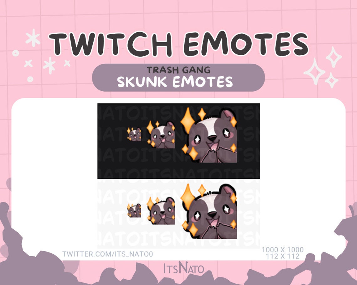 Cute Kawaii Skunk Emote, Twitch, Discord, Streamasset - Etsy